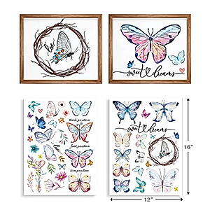 GSS Designs Butterfly Rub on Transfers for Furniture Crafts Wood Scrapbook 2 Sheets 12x16Inch Butterflies Furniture Transfers DIY Decor Transfers Dry Rub On Transfers Stickers