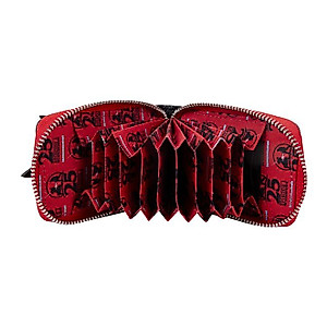 Loungefly Star Wars The Phantom Menace 25th Anniversary Darth Maul Accordion Zip Around Wallet, Black