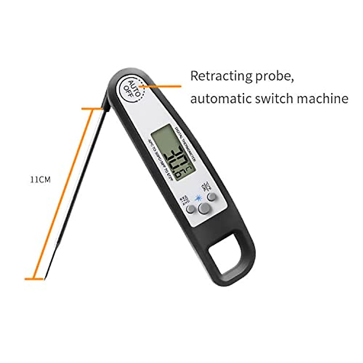 ThermalinX Digital Meat Thermometer for Cooking Grilling Kitchen Food Candy Instant Read Thermometer with Backlight and Magnet for Oil Deep Fry Grill BBQ Smoker