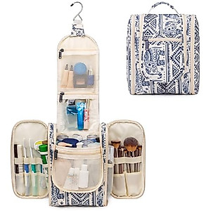 Narwey Small Hanging Toiletry Bag Women Travel Makeup Bag Organizer Toiletries Bag for Travel Size Essentials Accessories Cosmetics (Medium, Elephant)
