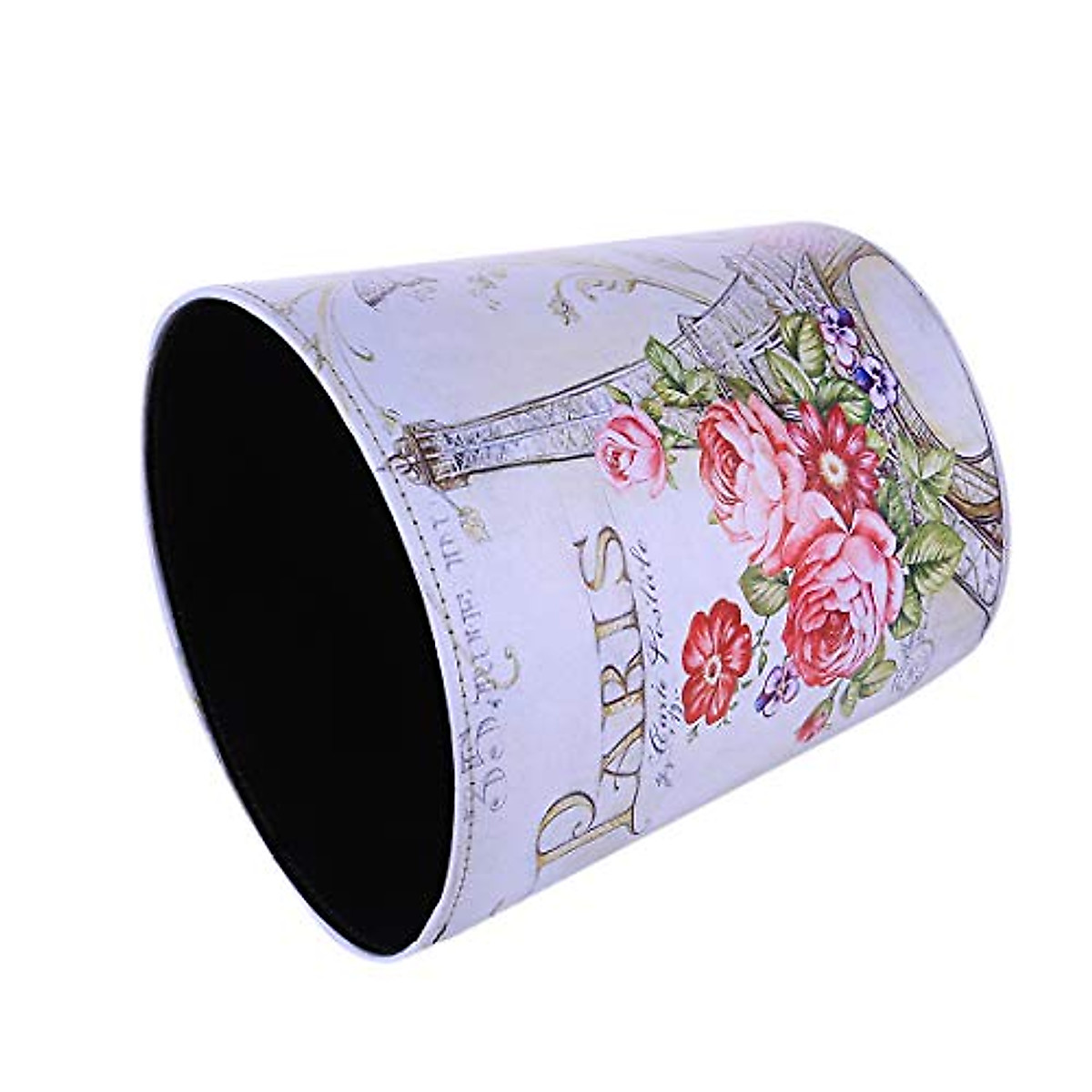 Lingxuinfo Scakbyer Waste Paper Bin, European British Style Tower Pattern Trash Can Wastebasket Garbage Can Without Lid Waste Bin for Kitchen Bathroom Bedroom (Tower Red Flower)