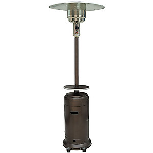 Hanover 7-Ft. 48,000 BTU Steel Propane Patio Heater in Bronze, Umbrella Style Gas Outdoor Heater for Deck or Patio