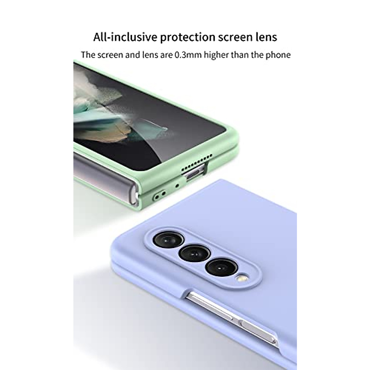 BAILI for Samsung Z Fold3 Silicone Case,Skin Feel,Soft and Smooth Liquid Silicone Galaxy Z Fold3 Cover,Support Wireless Charging Protective Cover for Samsung Galaxy Z Fold 3-Black