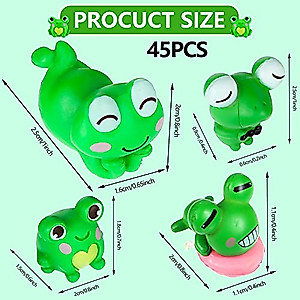 Jetec 45 Pieces Cute Frog Miniature Figurines Mini Garden Frog Ornaments Animals Model Fairy Garden Miniature Landscape DIY Craft for Home Party Decoration Supplies Ornament Accessories, 9 Styles