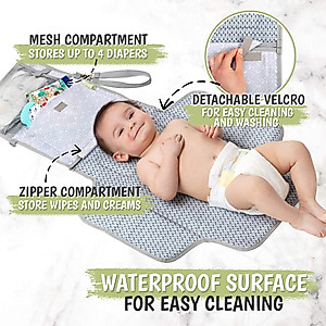 KeaBabies Diaper Bag Backpack and Portable Diaper Changing Pad - Waterproof Multi Function Baby Travel Bags - Waterproof Foldable Baby Changing Mat - Diaper Changing Station -Travel Diaper Change Pad