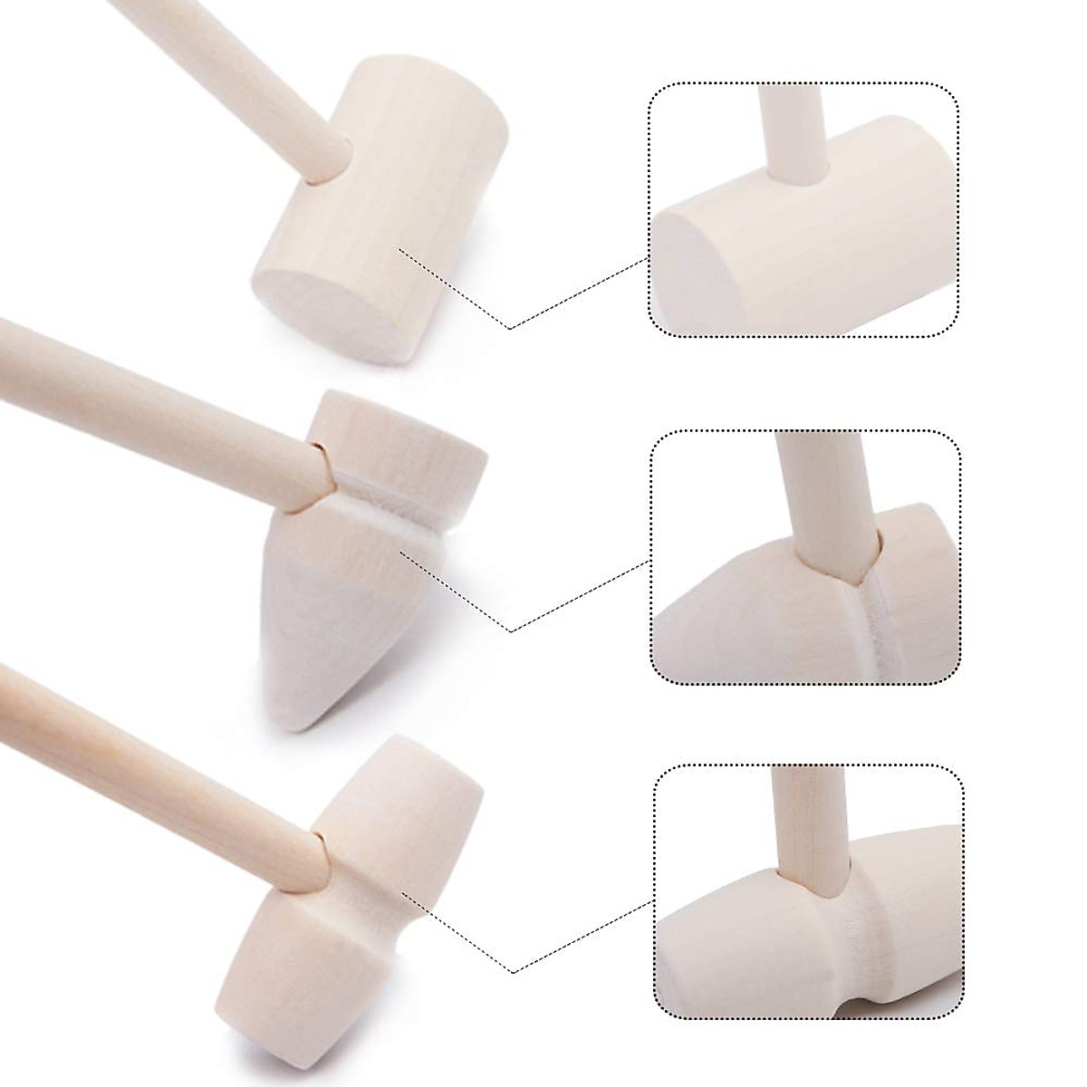 30 Pcs Mini Wooden Hammers,Wood Crab Lobster Mallets Pounding Toy Cracking Seafood Chocolate Beating Gavel Toys for Kids
