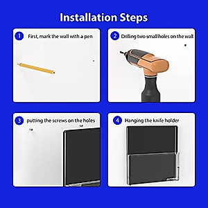 AITEE Acrylic Knife Holder for Wall, Clear Knife Block With Protection Shield for Kitchen Multifunctional Storage, Double-Layer Dust-Proof Storage Knife Holder for Knife Organize and Storage