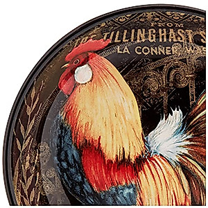 Certified International Gilded Rooster Set/4 Soup/Pasta Bowl 9.25" x 2", Assorted Designs,One Size, Multicolored