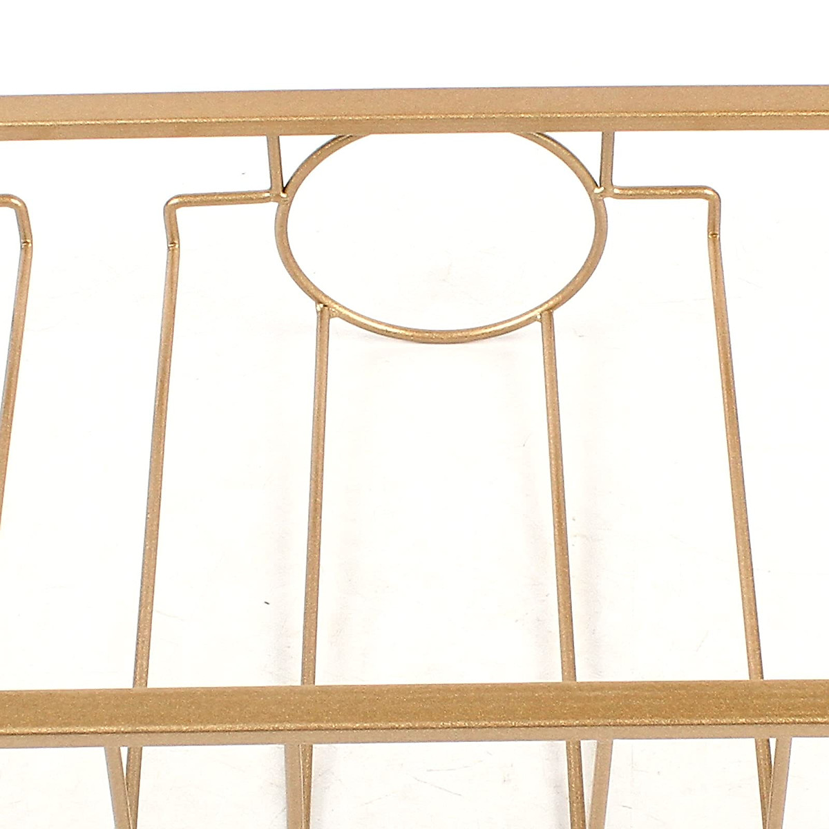 Under Cabinet Wine Rack, Wine Bottle Holder Under Shelf and Hanging Wine Glass Holder Set, Under Cabinet Stemware Holder for Kitchen Cabinet, Wine Cabinet, Bar Cart(Gold)