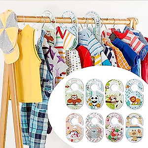 SAVITA 8pcs Baby Clothes Dividers, Nursery Closet Dividers Cute Animals Baby Closet Size Dividers from Newborn to 24 Months Nursery Closet Hanger for Infant Wardrobe