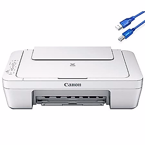 Canon All-in-One Color Inkjet Wired Printer, Print Scan Copy for Home Office, up to 60 Sheets, 600 x 1200 dpi, Portability, Lightweight, PIXMA MG2522, w/USB Cable
