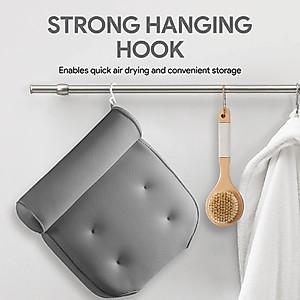 PEULEX Comfort Bath Pillow for Tub, Bath Pillow for Neck Back Support with Strong Suction Cups & Hook, Soft Bath Pillow for Luxury Bath, Hot Tub Bathtub Pillow Made with Soft Mesh, Great Gift for Wife