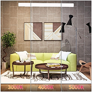 LED Shop Light 4FT, 5000K/4000K/3500K Selectable LED Linear Strip Lights, 0-10V Dimmable LED Light Fixture for Garage Workshop Warehouse,4 FT LED Commercial Ceiling Light- 6Pack