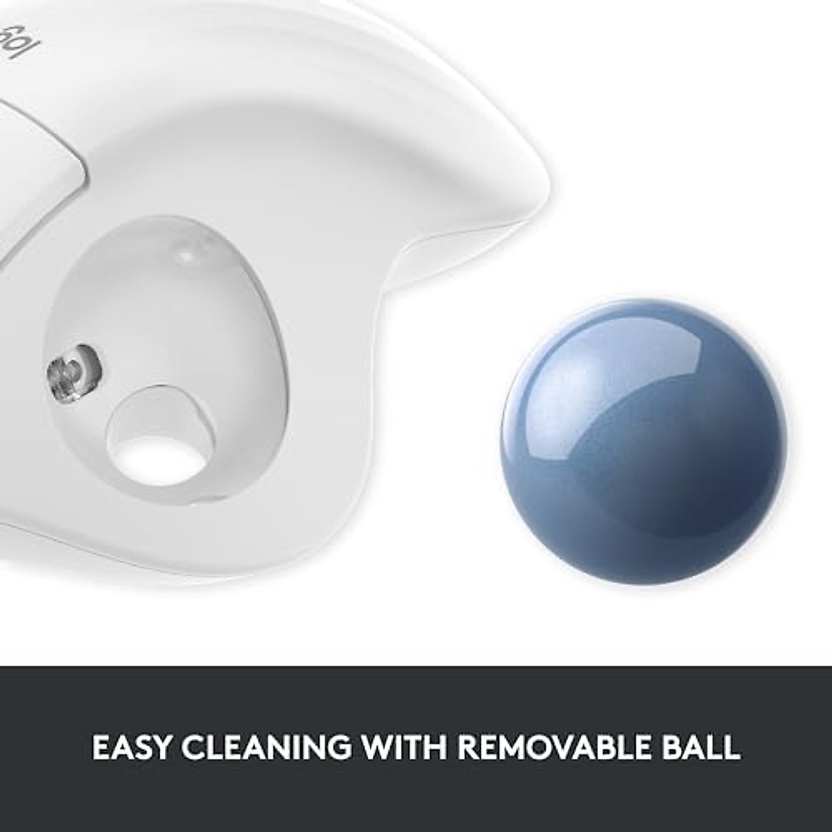 Logitech ERGO M575 Wireless Trackball Mouse - Easy thumb control, precision and smooth tracking, ergonomic comfort design, for Windows, PC and Mac with Bluetooth and USB capabilities - Off White
