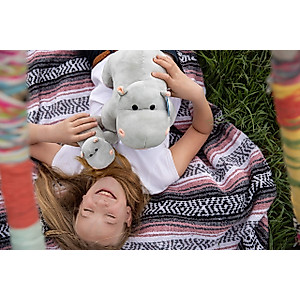 Mother and Baby Hippo Plush Toy Set | Super Soft Hippo Stuffed Animals | Cute Plushies for Kids' Bedroom | 17-In Safari Stuffed Animals for Girls & Boys | Hippo Stuffed Animal Toys by Exceptional Home