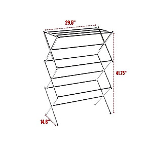 Displays By Jack Portable Collapsible Clothing Dry Rack, Retractable Drying Rack for Clothes, Lingerie, Towels, Linens, Laundry Home Apartment, Metal Chrome Finish