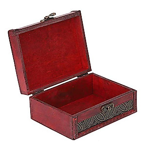 ZZYINH AN207 Fashion Vintage Square Jewelry Storage Box Handmade Wooden Decorative Charm Jewelry Organizer Display Holder Case for Gift Small Jewelry