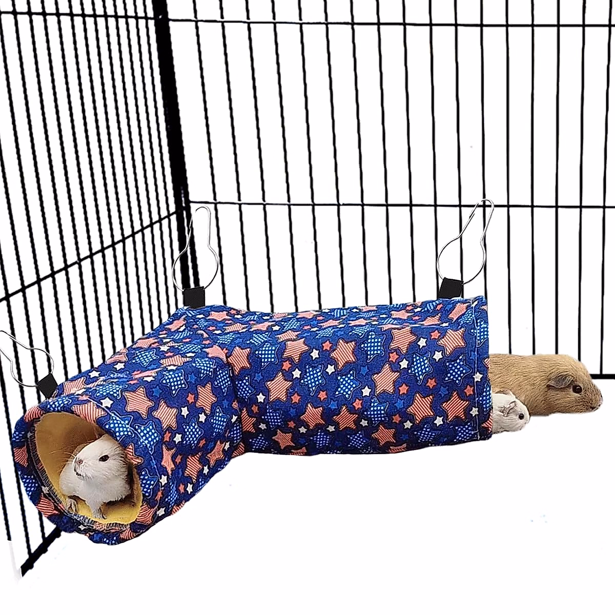 EAEDMY Guinea Pig Rat Tunnel Ferret Hammock, Small Animal Corner Tunnel & Tubes & Bed for Hedgehog Piggy Chinchilla Hideout Toys and Cage Accessories (1. Tunnel)