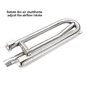 Zemibi 19 1/8 x 6 Inch Burner Tubes, Burner Gas Grill Replacement for Brinkmann 810-8905-S, 810-8907-S, Charmglow 810-8905-S, 810-8907-S, 3 Pack Stainless Steel Pipe Center-Fed Grill Burner