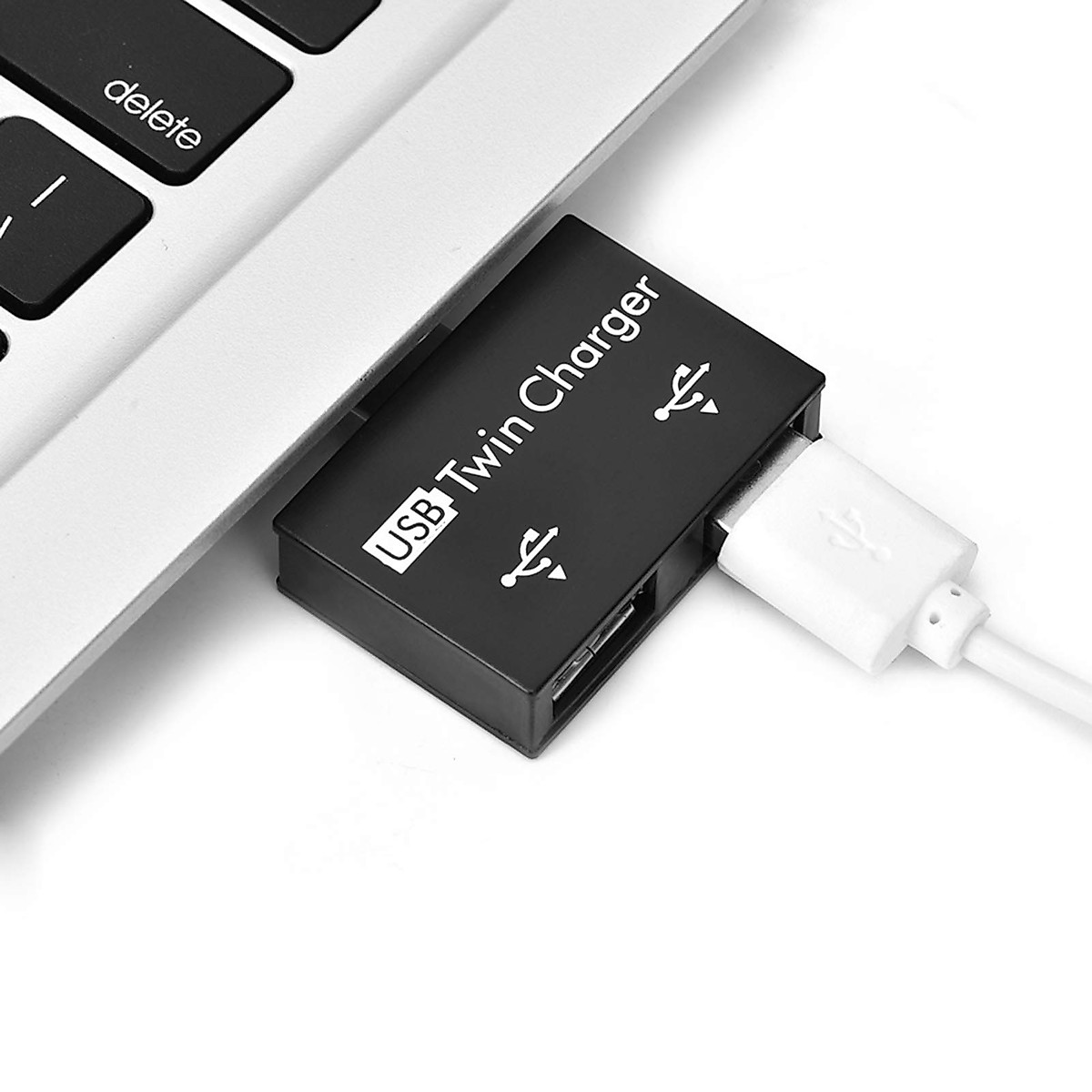 USB Splitter Male to 2 Female Adapter,USB 2.0 1 Male to 2 Female Extension Converter,2-Port USB 2.0 Hub for Data Charging Syncing(Black)