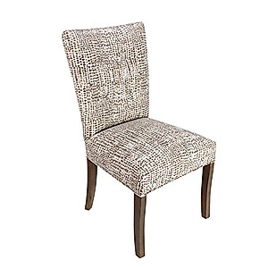 Sole Designs The Julia Collection Contemporary Tufted Fabric Upholstered Wood Dining Chair, Set of 2, Sediment Brown
