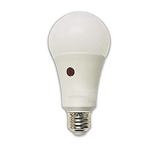 Amazon Basics A19 Dusk to Dawn Sensor LED Light Bulb, 60 Watt Equivalent, Energy Efficient 9W, E26 Standard Base, Soft White 2700K, Non-Dimmable, 10,000 Hour Lifetime , 6-Pack