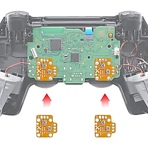 2 x Analog Stick Drift Fix Mod Handle Rocker Adjusting Plate Game Handle Joystick Drift Repair Board for PS4 PS5 Xbox One Xbox Series X S Controller (Orange)