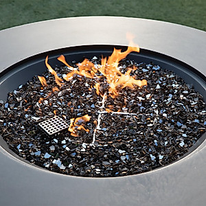 Nimes Concrete Fire Pit 40.9" x 40.9" Outdoor Patio Firepit Includes Fire Glass Modern Fire Pits & Outdoor Fireplaces for Garden, Deck, Indoor & Outdoor Heating