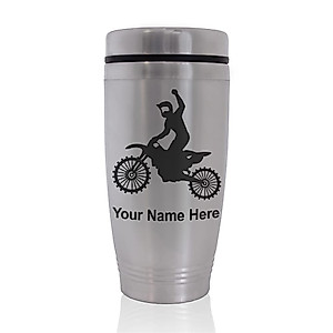 SkunkWerkz Commuter Travel Mug, Motocross, Personalized Engraving Included