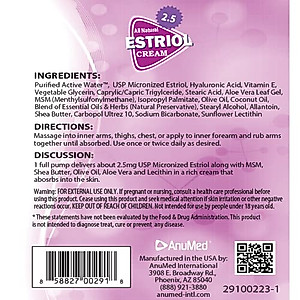 ANUMED - Natural Bioidentical Estriol 2.5 Beauty Cream for Women (3oz)