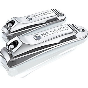 Fox Medical Equipment Professional Nail Clippers - Toenail Clipper for Thick Toenails - Stainless Steel Fingernail Clipper Toe Nail Clipper Set for Men Women Seniors - Best Travel Finger Nail Clip