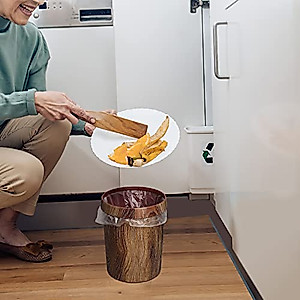 Homoyoyo Wooden Wastebasket Trash Can Vintage Retro Simulation Wood Garbage Bin Container Bin Farmhouse Style Trash Can for Home Office 29x22cm