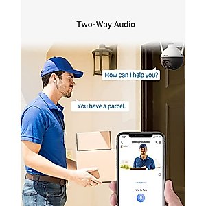EZVIZ Security Camera Outdoor, 4MP WiFi Camera Pan/Tilt, 360° Visual Coverage, IP65 Waterproof, Color Night Vision, AI-Powered Person Detection, Two-Way Talk, Support MicroSD Card up to 256GB | C8W