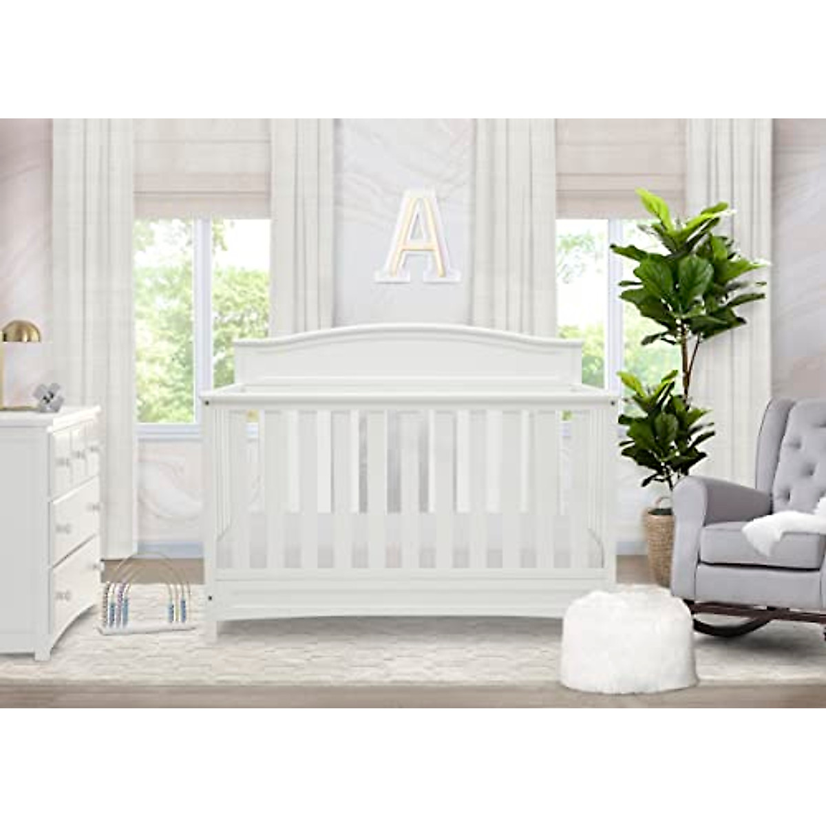 Delta Children Emery 4-in-1 Convertible Baby Crib - Greenguard Gold Certified, White