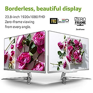 Acer Aspire C24-865-UA91 AIO Desktop, 23.8 inches Full HD, 8th Gen Intel Core i5-8250U, 8GB DDR4, 1TB HDD, 802.11AC Wifi, Wireless Keyboard and Mouse, Windows 10 Home, Silver