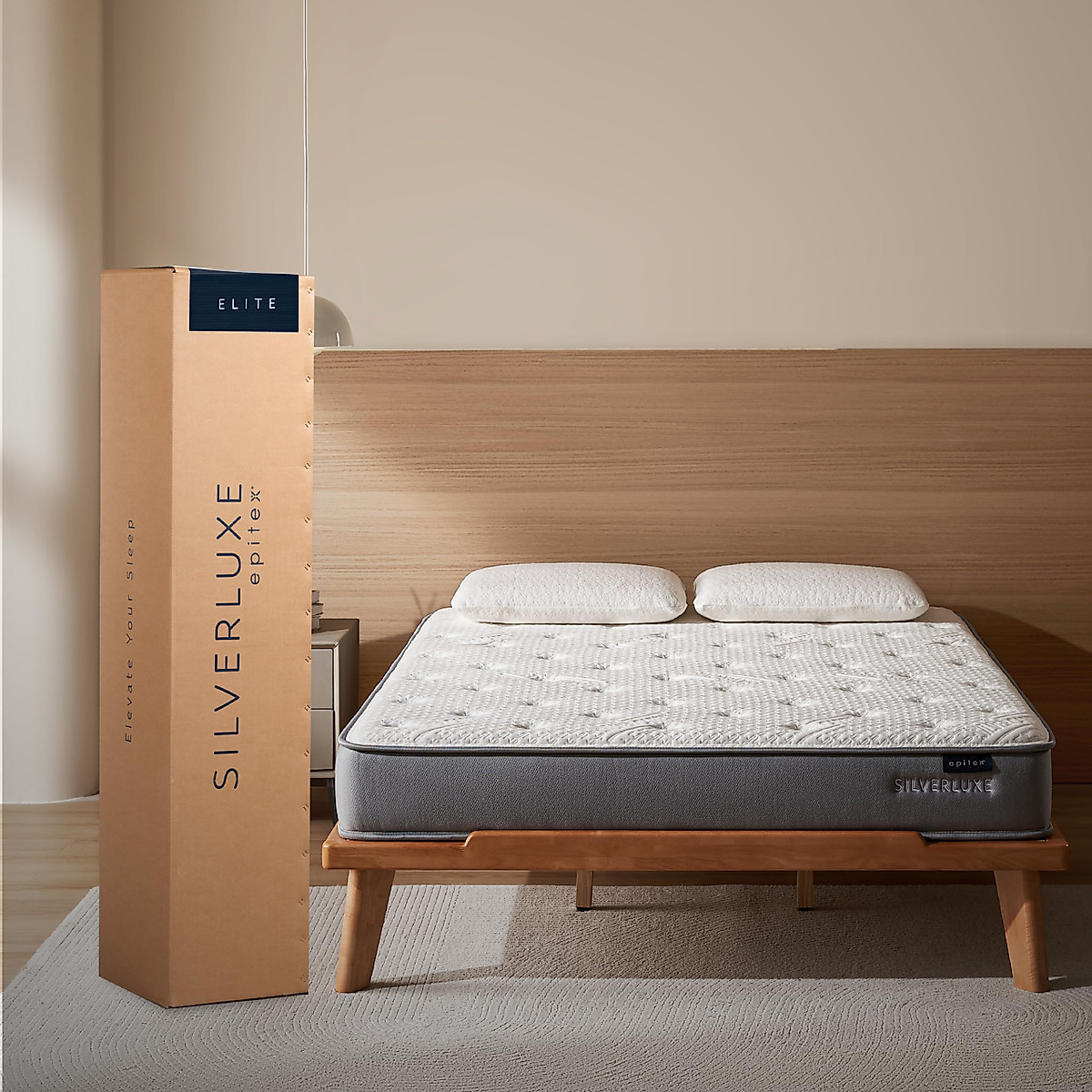 EPITEX Silverluxe Queen Mattress, 8 Inch Gel Memory Foam Queen Size Mattress in a Box, Individual Pocket Spring for Low Motion Transfer, Medium Firm Mattress, Gray