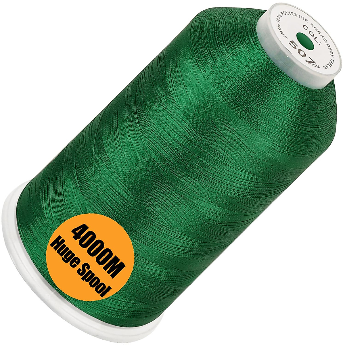 New brothread - Single Huge Spool 4000M Each Polyester Embroidery Machine Thread 40WT for Commercial and Domestic Machines - Emerald Green