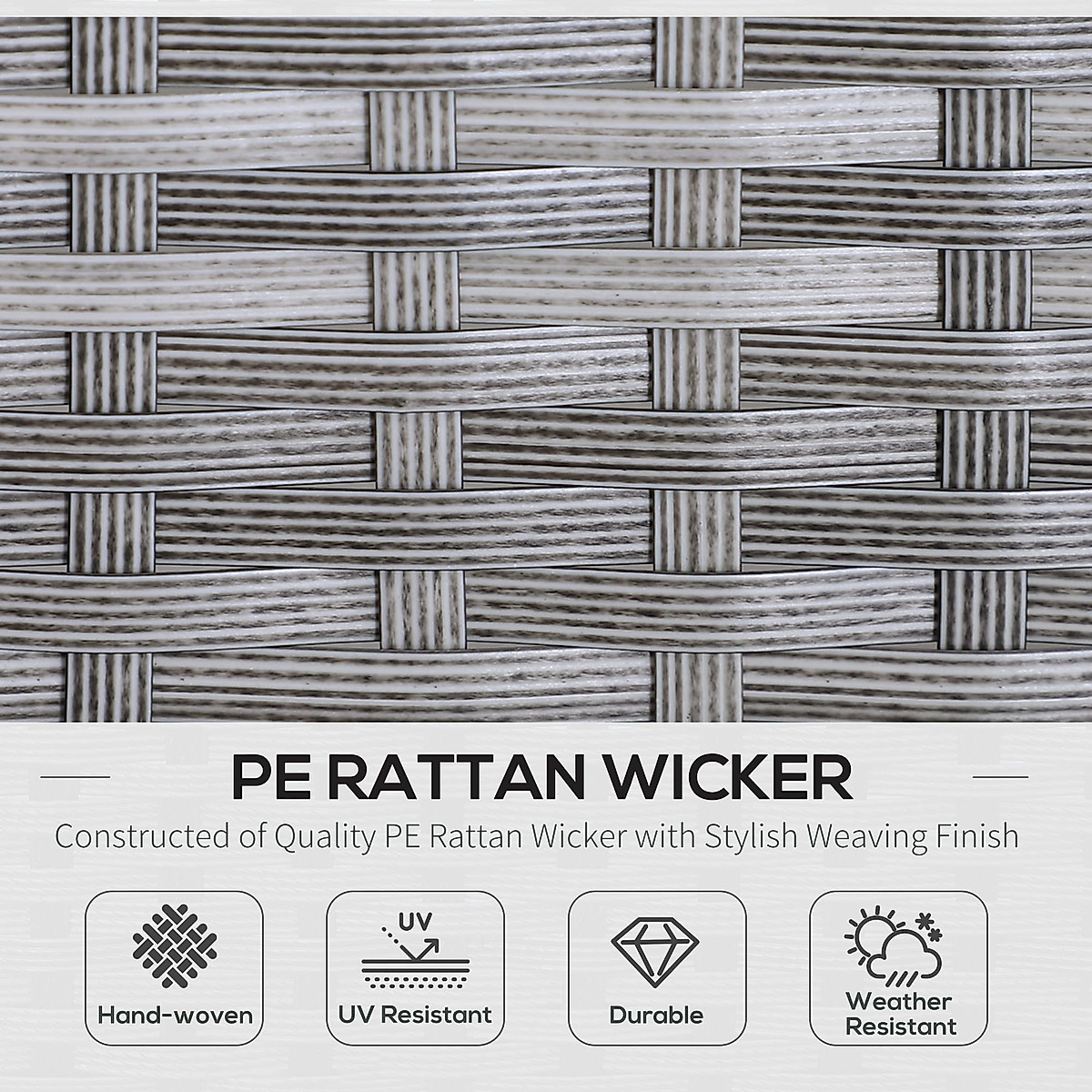 Outsunny 5 Piece Patio Furniture Set, Outdoor Dining Table Set with L-Shaped Sectional Sofa, 2 Ottomans, Outside Conversation Set with Cushions, Throw Pillows, Beige