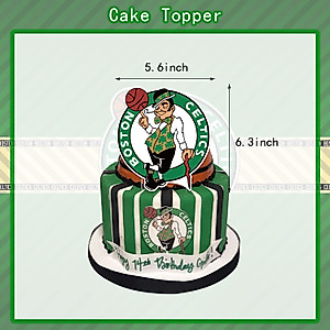 Boston Celtics Basketball Birthday Party Decorations Basketball Sports Birthday Party Favors Jayson Tatum Party Supplies includes Banner Balloons Cupcakes Cake Topper for Boys