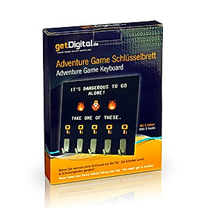 getDigital Dangerous to Go Alone Key Rack - Geeky Home and Office Decor Wall-Mounted Key Holder with 5 Metal Hooks - 21 x 16 cm
