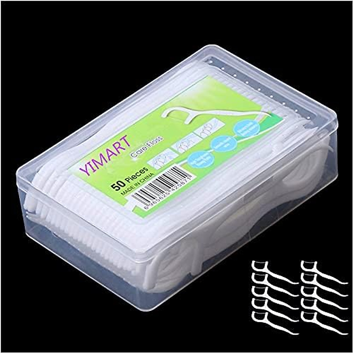Flossers,Dental Floss,Floss Picks,Dental Floss Picks,YIMART 100pcs Dental Floss Flosser Picks Toothpicks Teeth Stick Tooth Cleaning Interdental Brush Dental Floss Pick Oral Hygiene Care (100 Count)