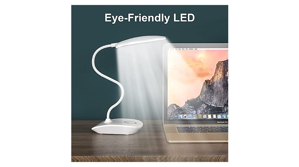DEEPLITE Rechargeable LED Desk Lamp with Stepless Dimming & Gooseneck