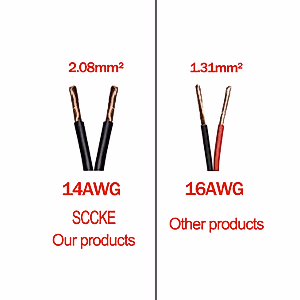 SCCKE 3FT 14WG 12V Cigarette Lighter Plug to SAE Quick Release Adapter Extension Charging Cable With 20A Fuse and LED Light