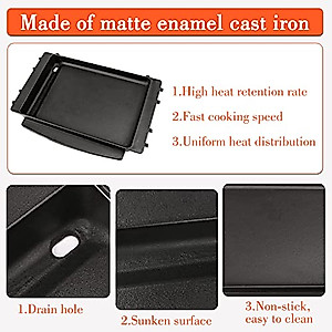 QuliMetal Cast Iron 7658 Grill Griddle for Weber Spirit 200, Spirit 300, Spirit II 200, Spirit II 300, Spirit E210, E310, Genesis Silver/Gold B/C, Genesis 1000-5000, Replace for Weber 7597 Griddle