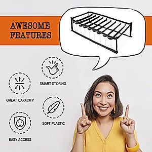 MAGIC HOME USA Drawer organizer, 4 piece set, soft plastic, closet organizers and storage, drawers dividers for clothes, transparent with black edge, works with KonMari folding method (Black)