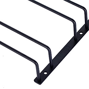 Dianoo 24CM Wine Glass Rack Under Cabinet Black, Stemware Rack, Wire Hanging Rack, Wine Glass Holder With Screws, 3 Rows