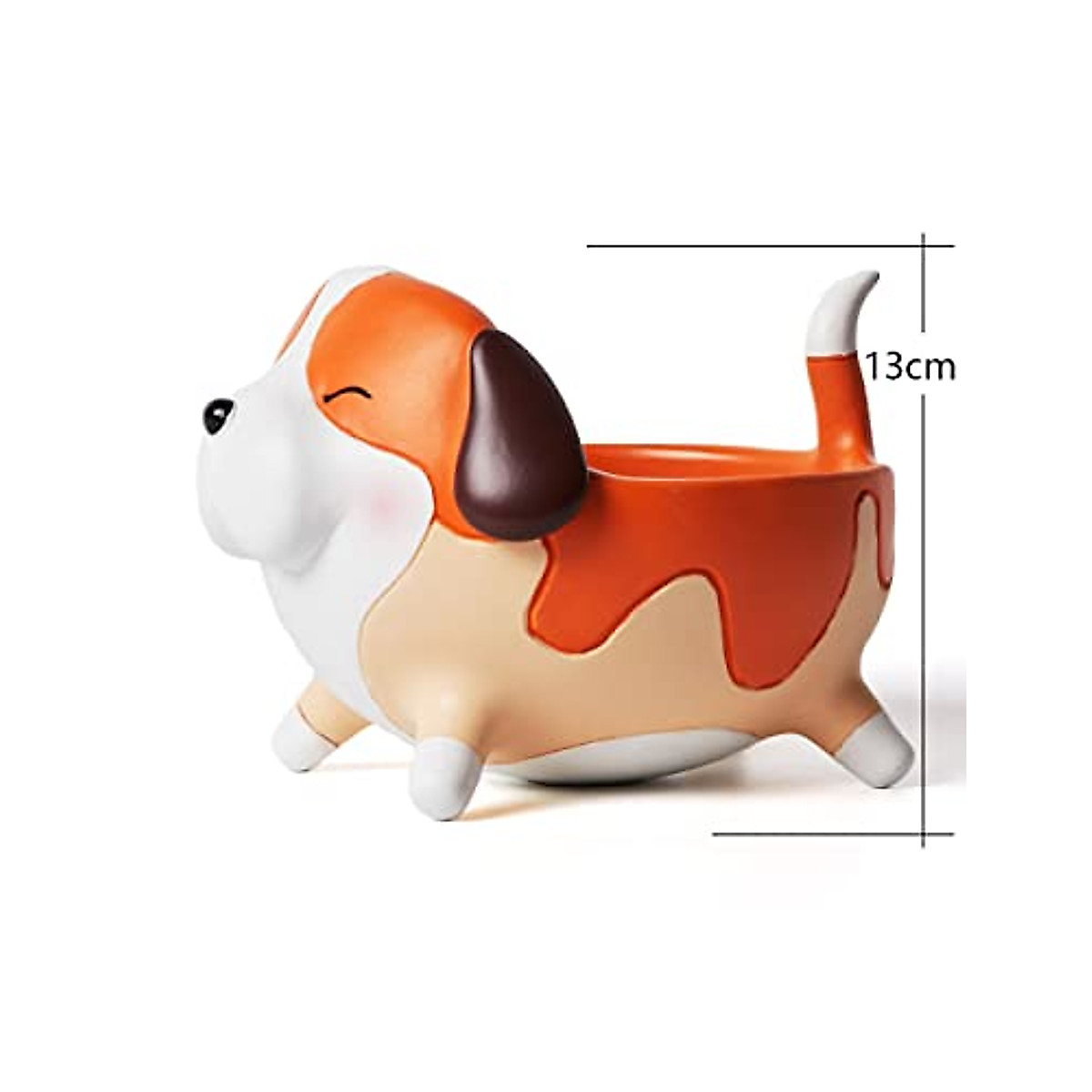 SEINHIJO Dog Candy Dish Cookie Plates Nuts Bowl Jewelry Tray Animal Arts Statue Sculpture Polyresin Figurine 6.7 inch