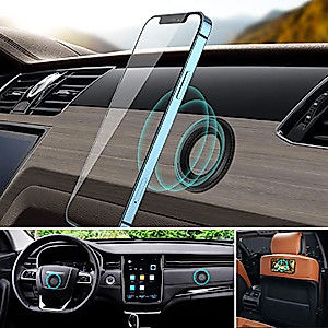 Nillkin Magsafe Wall Mount Magnetic Shower Phone Holder for iPhone 14 13 12 Pro/Pro Max/Magsafe Case, Magsafe Phone Mount for Car, Kitchen, Bathroom - 2 Pack Vegan Leather Black