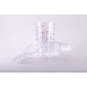 Hakka 1 Qt Commercial Grade Round Food Storage Containers With Lids,Polycarbonate,Clear - Case of 5