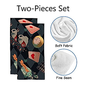 Hand Towels Face Towels Set of 2 Wonderland Floating Decoration Soft Comfortable Polyester Microfiber Fast Water Absorbent Towels for Bathroom Kitchen 30X15 Inch